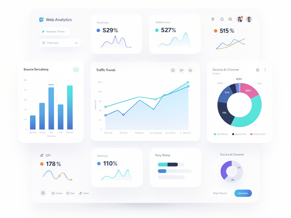 A responsive React dashboard with charts and analytics | Upwork