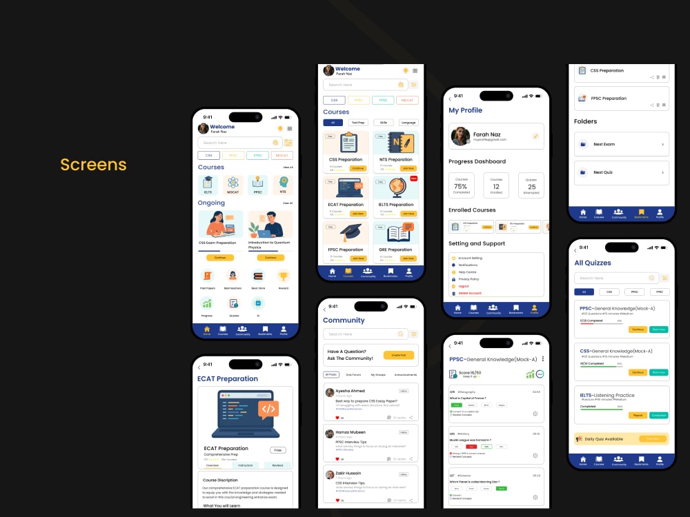 Professional UI/UX for Mobile App Screens and Landing Pages in Figma ...