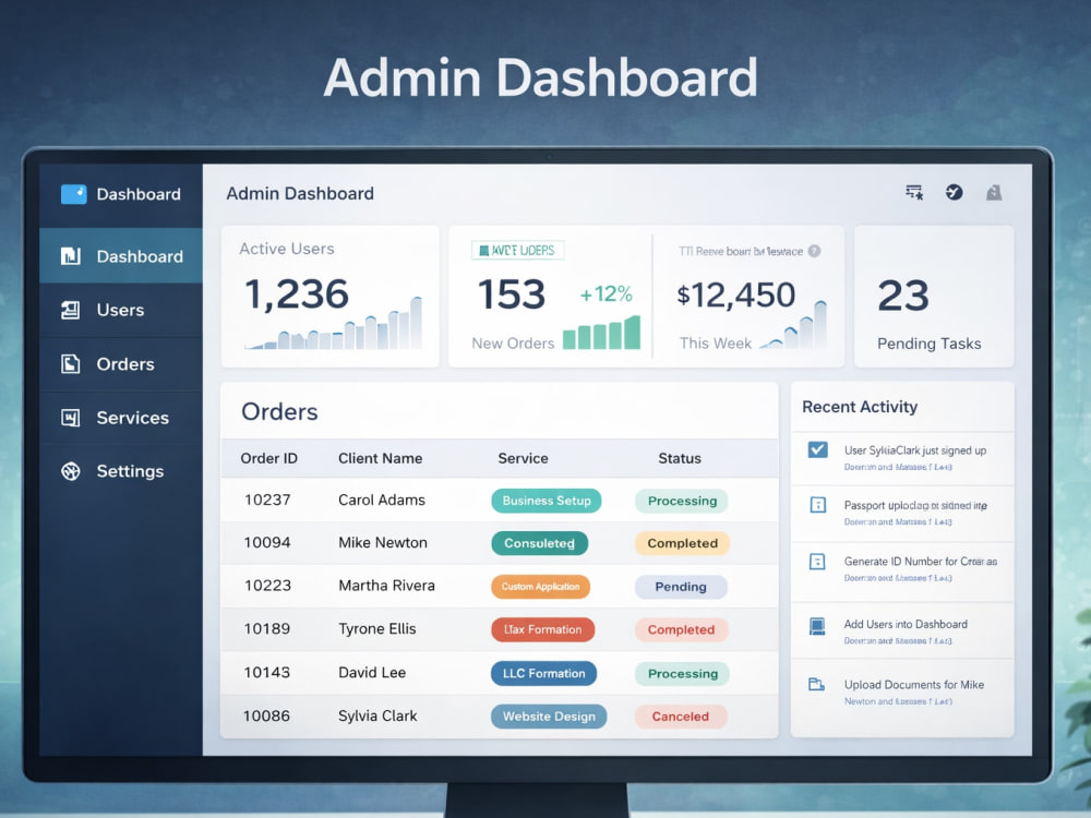Custom Business Web App with Admin & Client Dashboard (Next.js/Django ...