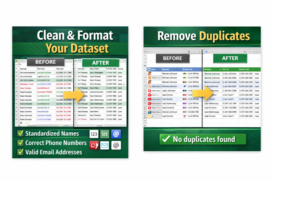 Clean, organize, and standardize your Excel or Google Sheets data | Upwork