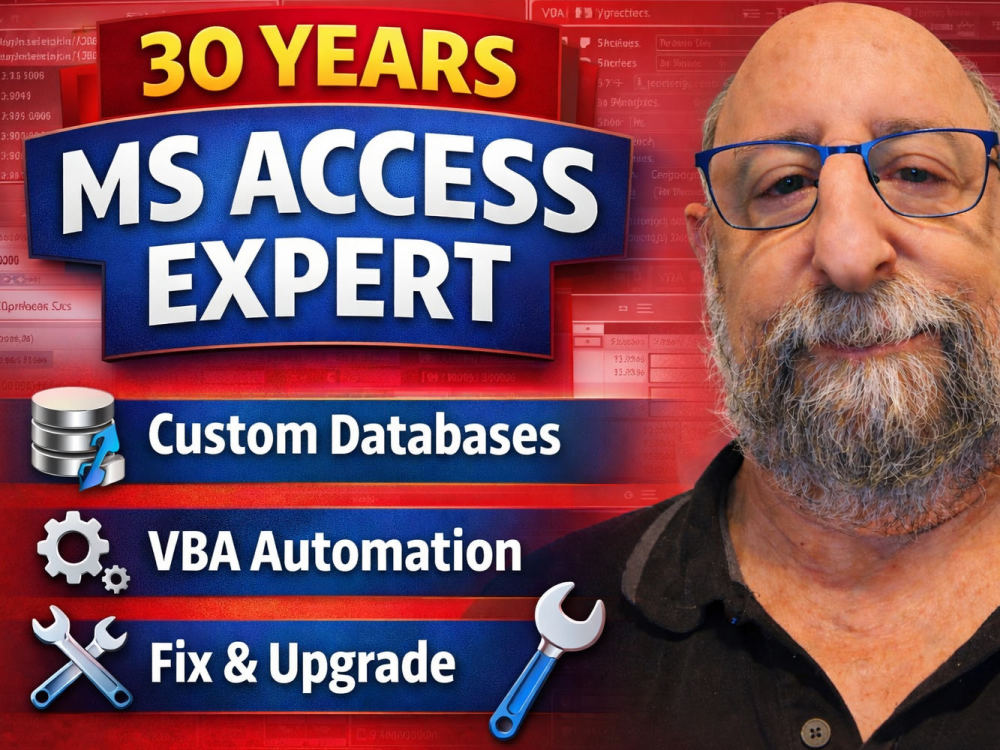 I will build, fix, or upgrade a professional Microsoft Access database ...