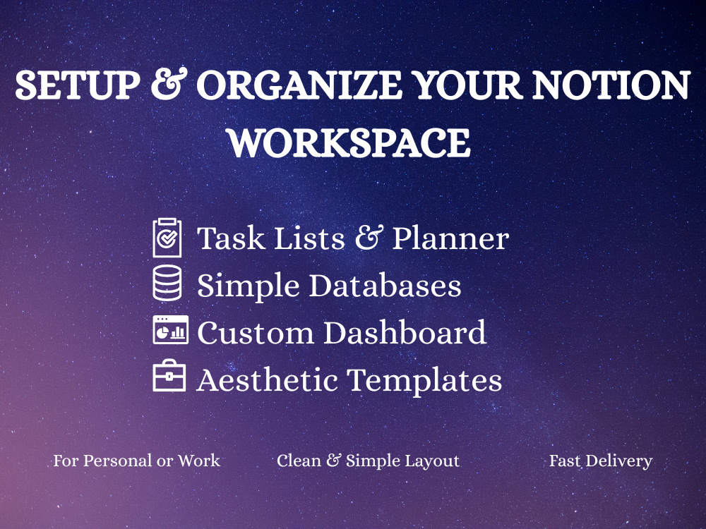 Clean and simple notion workspace, dashboards and templates | Upwork