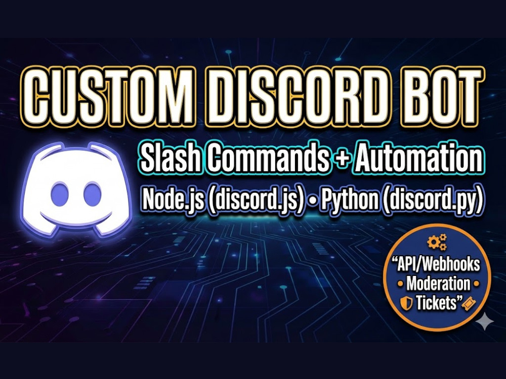 Build a Custom Discord Bot With Slash Commands (Node.js / Python) | Upwork
