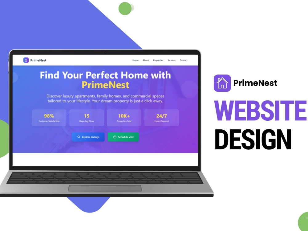 PrimeNest | Real Estate Website | React & MERN Stack | Upwork