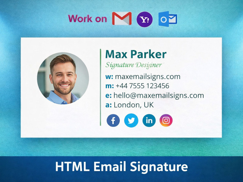 Professional & Responsive HTML Email Signature Design | Upwork