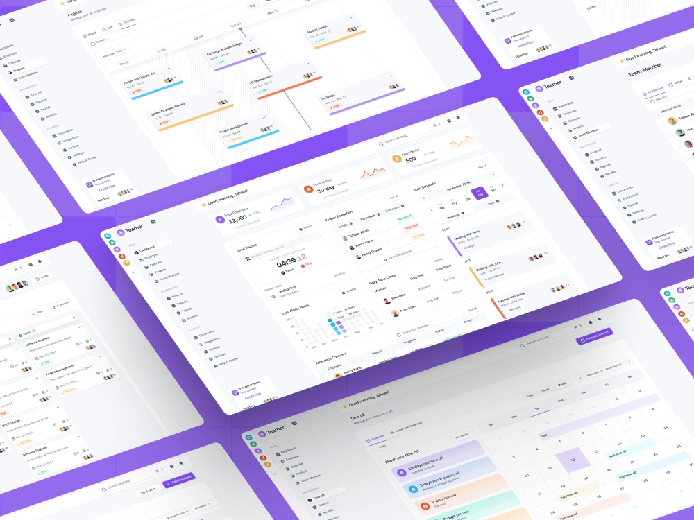 A professional HR employee management dashboard UI UX in Figma | Upwork