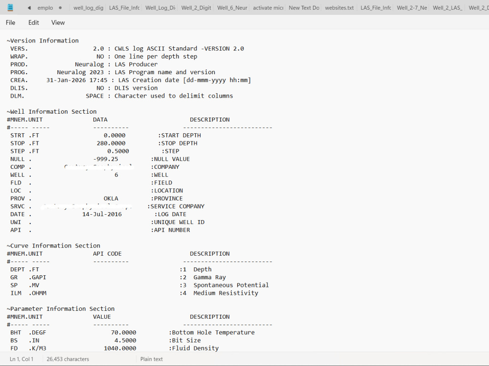 Digitize Well Logs to LAS Format Using NeuraLog | Upwork