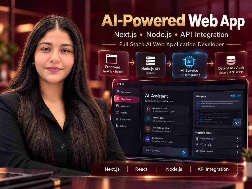 An AI-powered web application with Next.js and Node.js | Upwork