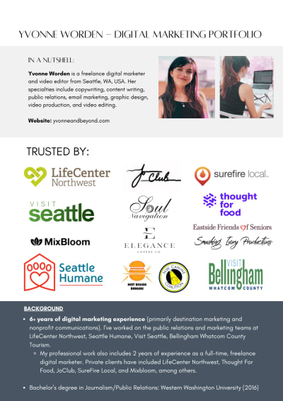 Book a Marketing Consultation with Yvonne W. | Upwork
