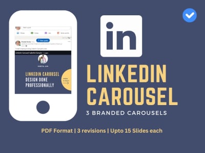 3 Branded LinkedIn Carousel with Upto 15 Slides each | Upwork