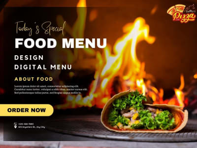 A digital menu design, menu board for your restaurant shop and Hotels ...