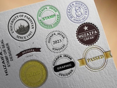 An awesome or eye catchy emblem stamp seal logo design digital stamp ...
