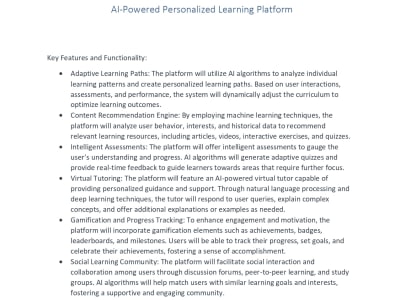 AI-Powered Personalized Learning Platform | Upwork