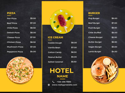 Beautiful single, double and trifold Menu Design | Upwork