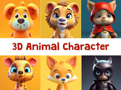 A 3D cute animal character, modeling, chibi character. | Upwork