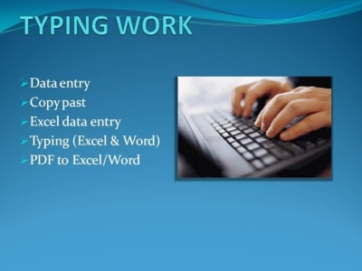 Data entry, typing work job, copy paste and excel data entry | Upwork