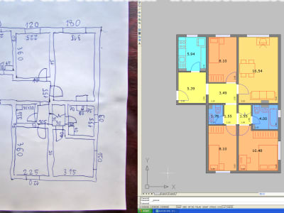 Convert hand drawing, pdf, jpg, into cad | Upwork