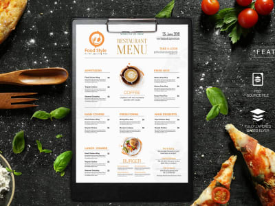 Modern restaurant menu design | Upwork