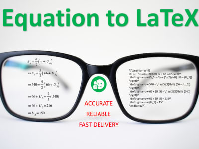 A perfect conversion of your equation into LaTeX. | Upwork