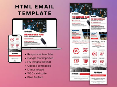Custom responsive HTML email template | Upwork