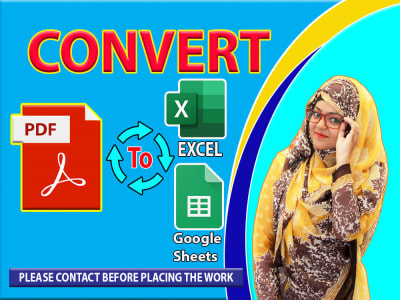 Convert pdf to excel and google sheets | Upwork