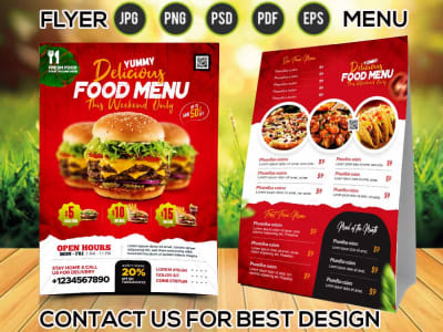 Design restaurant flyer poster digital banner food menu cafe price list ...