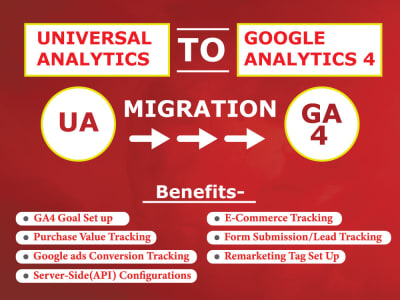 Migration from universal analytics to google analytics 4, ga4 tracking | Upwork