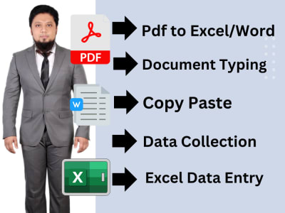 Data Entry, PDF to Word, Excel Data entry, Copy Paste and Web Research ...