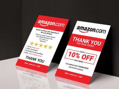 Amazon thank you card, product insert, package insert design | Upwork