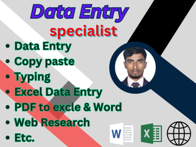 Data Entry, Copy-paste, Typing, Excel Data Entry and any type of Data ...