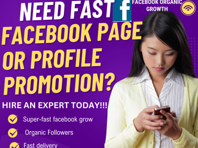Organic Facebook page promotion and marketing, Facebook profile ...