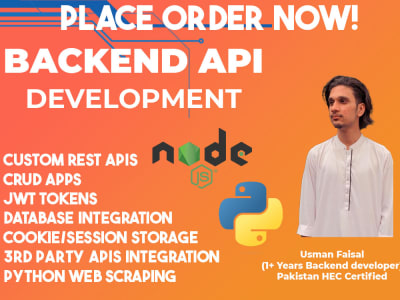 Custom rest API using python flask, nodejs backend for website or app ...