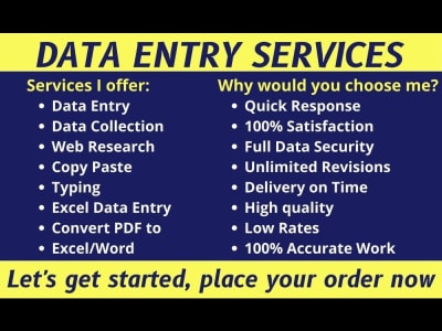 All types of data entry services, web research, and data collection ...