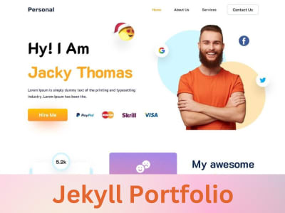 Custom Jekyll/Hugo static portfolio, agency website with GitHub pages ...