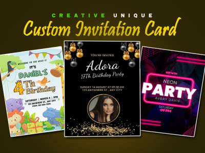 Unique Invitation Card for your Birthday, Weddings etc | Upwork
