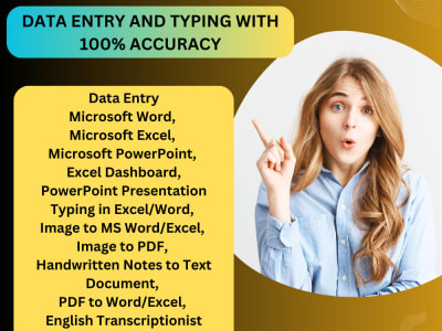 Data Entry Work with 100% accuracy in one day | Upwork