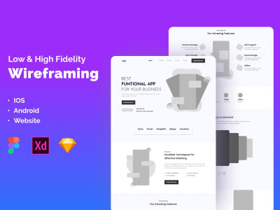 Responsive High-Fidelity Wireframes Design for Website and Mobile Apps ...