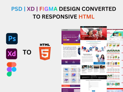 Responsive HTML conversion from Figma | PSD | XD design. | Upwork