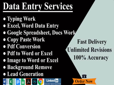 Data Entry, Pdf Conversion, Copy-Paste, Typing, MS Word, MS Excel & VA ...