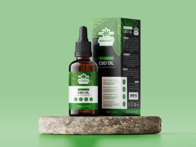 A Stunning Minimalist CBD Label/ Hemp Oil bottle packaging and label design | Upwork