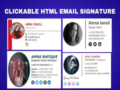 Html email signature, clickable html email signature. | Upwork