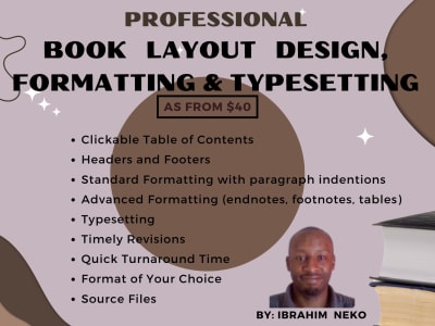 Interior book layout design with professional formatting and ...