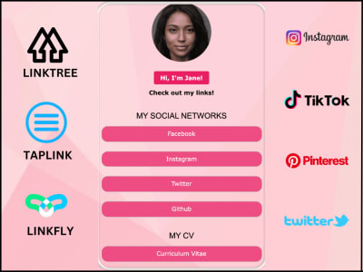 An attractive link tree,linkfly and taplink landing page for your sm | Upwork