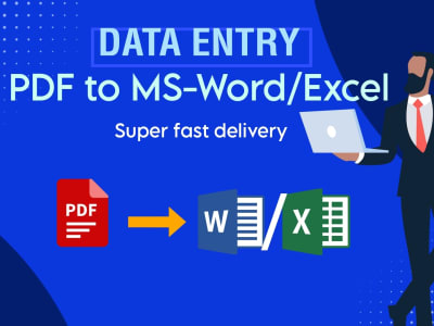 Data entry, PDF into MS Word and MS Excel, typing expert | Upwork