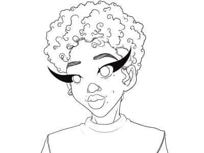 Stylized Character Illustration/Character Portrait (Lineart Only, no ...