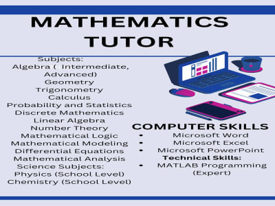 Math tutor ,MATLAB and Latex expert |Worksheets| |Data entry| | Upwork