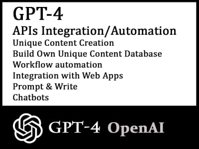 GPT-4 API Integration, Content Creation using Chat GPT4 Modal Access ...