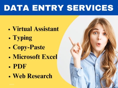 A virtual assistant for any data entry services." | Upwork