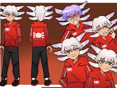 A fully rendered character reference sheet of your oc | Upwork