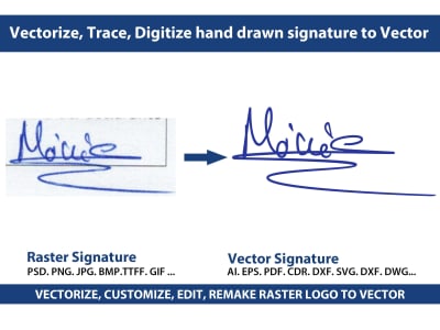 Vectorize, trace, and digitize hand-drawn signatures to vector | Upwork